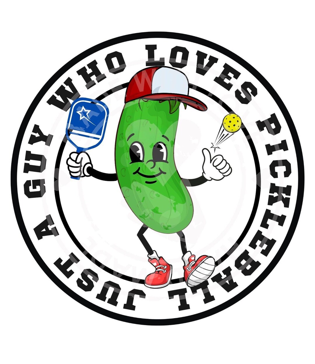 Funny Pickleball Pickle Guy PNG | Quirky Sports Design (digital ...