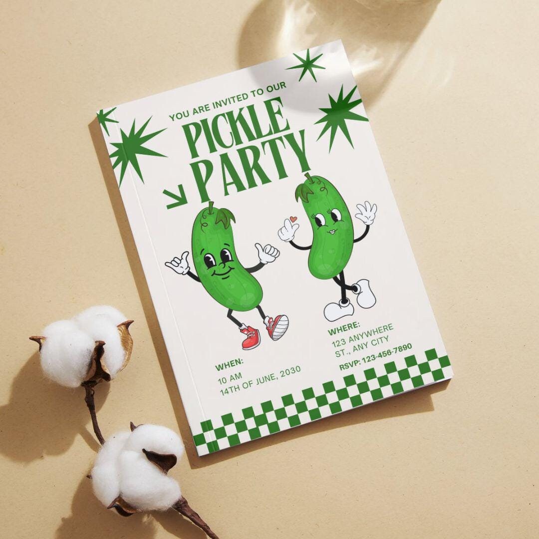 Customizable Pickle Party Invitation: Fun Celebration Template (digital ...