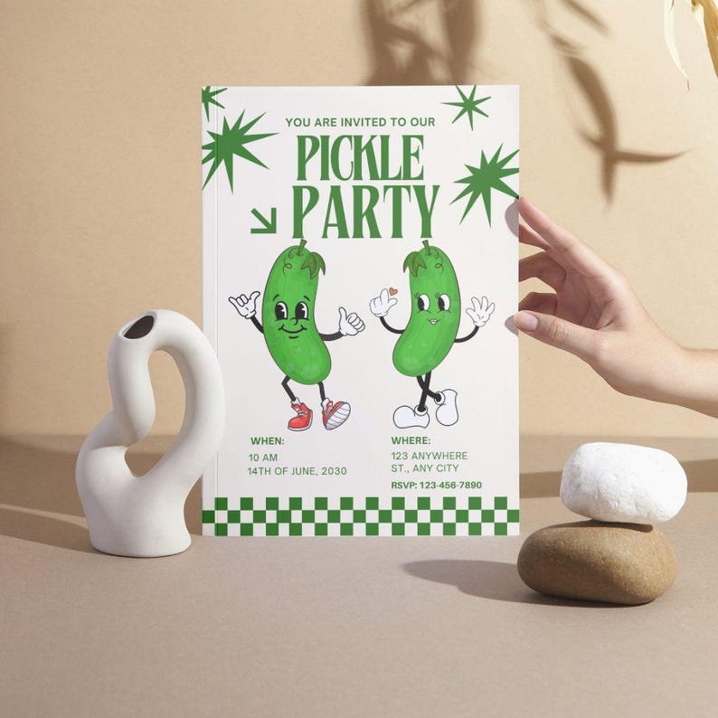 Customizable Pickle Party Invitation | Editable Template for Fun & Dill ...