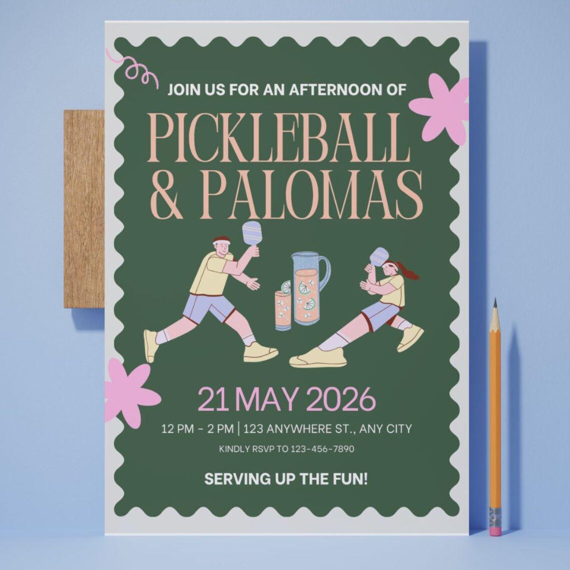 Customizable Pickleball Invitation | Editable Palomas Party Template ...