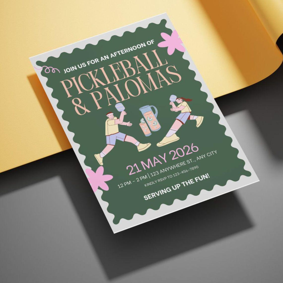 Customizable Pickleball Invitation | Editable Palomas Party Template ...