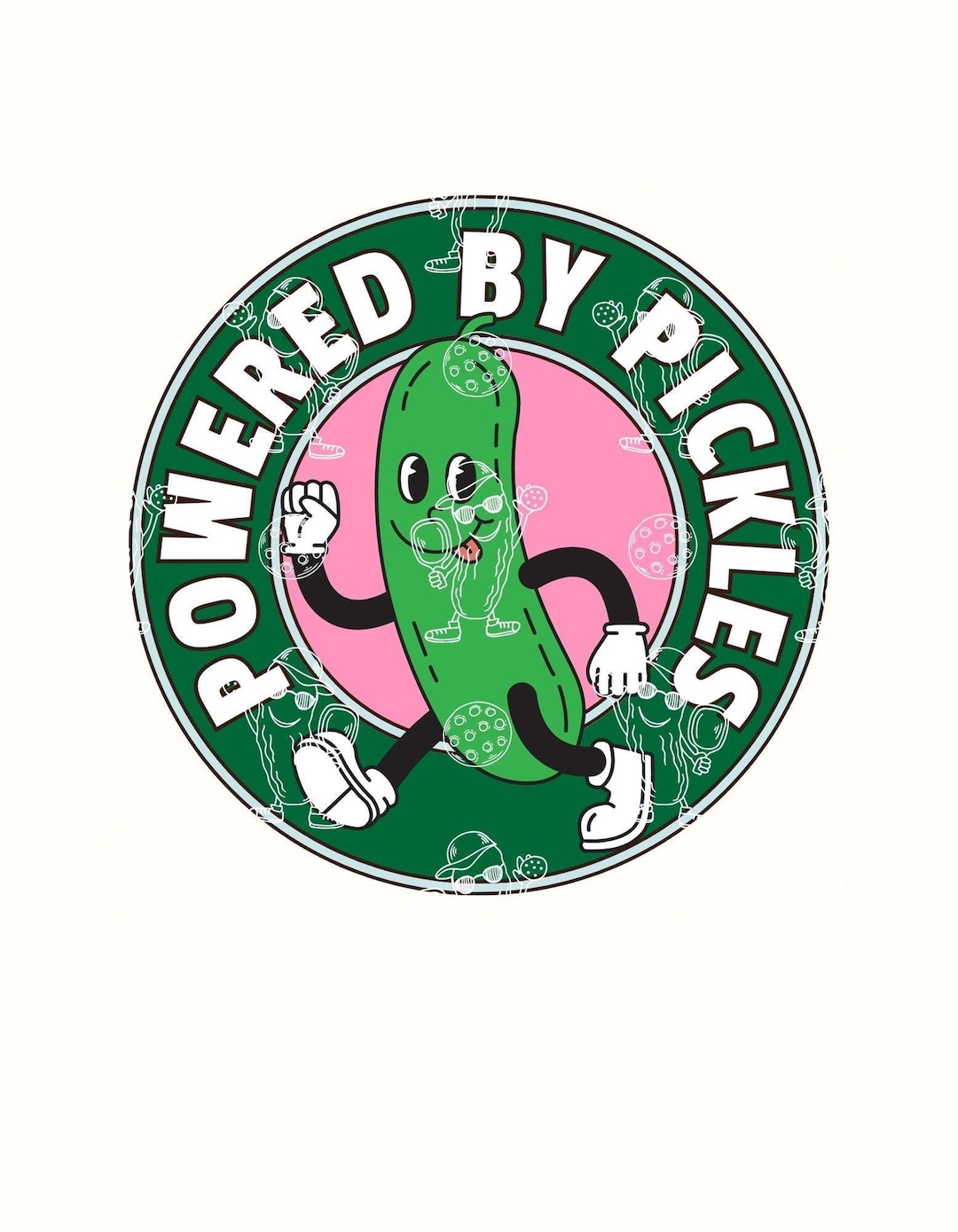 Funny Pickle T-shirt Design: Powered by Pickles Graphic (digital ...