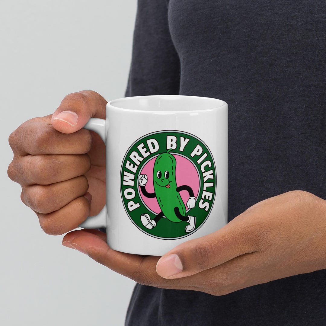 Pickle Power Mug: Funny Ceramic Coffee Cup, Quirky Kitchen Decor - Etsy