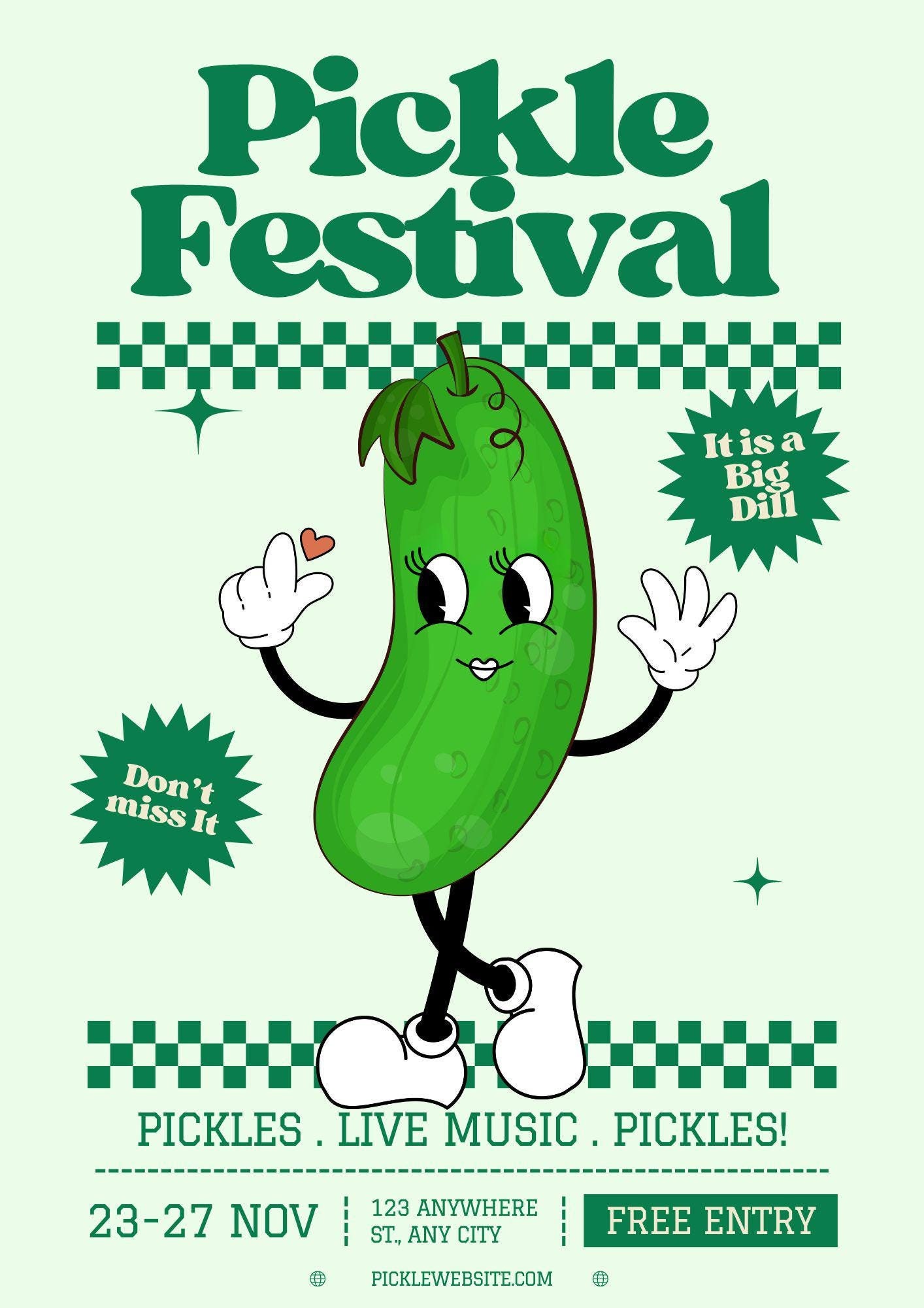 Customizable Pickle Festival Invitation: Editable Template (digital ...