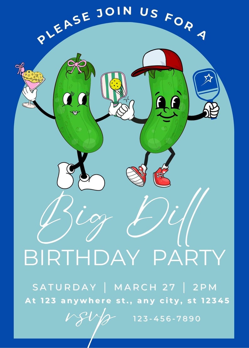 Customizable Pickle Party Invitation | Editable Template for Dill ...