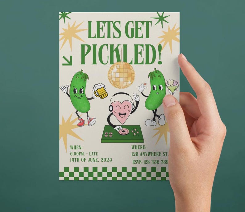 Pickle Party Invitation: Editable Template (digital Download) - Etsy