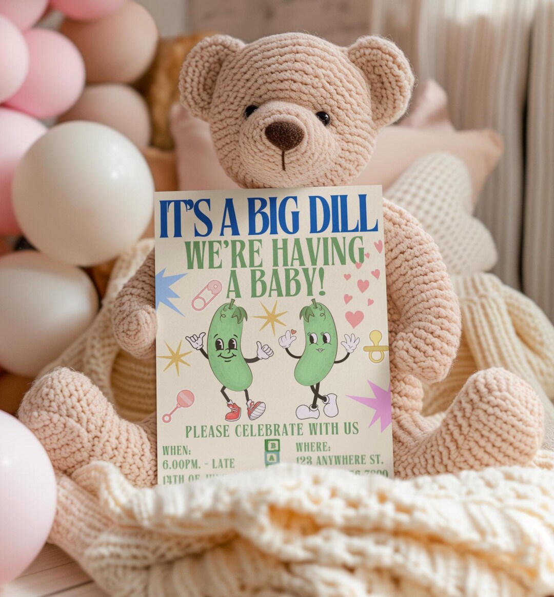 Pickle Baby Shower Invitation Editable Template | Fun Dill-icious ...