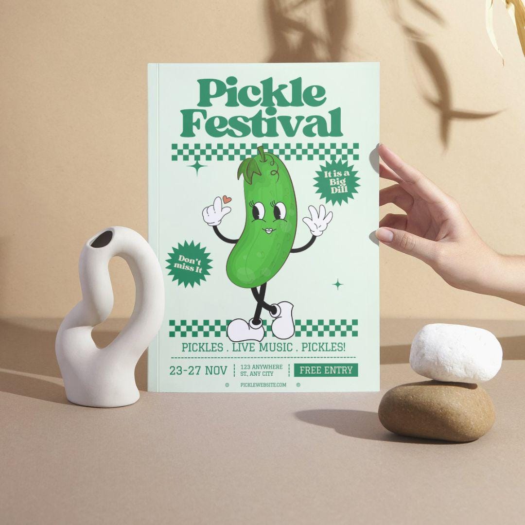 Customizable Pickle Festival Invitation: Editable Template (digital ...