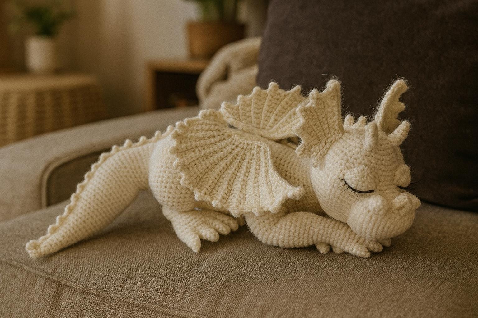 Crochet Sleeping Dragon Pattern: Amigurumi Plush With Wings (PDF ...