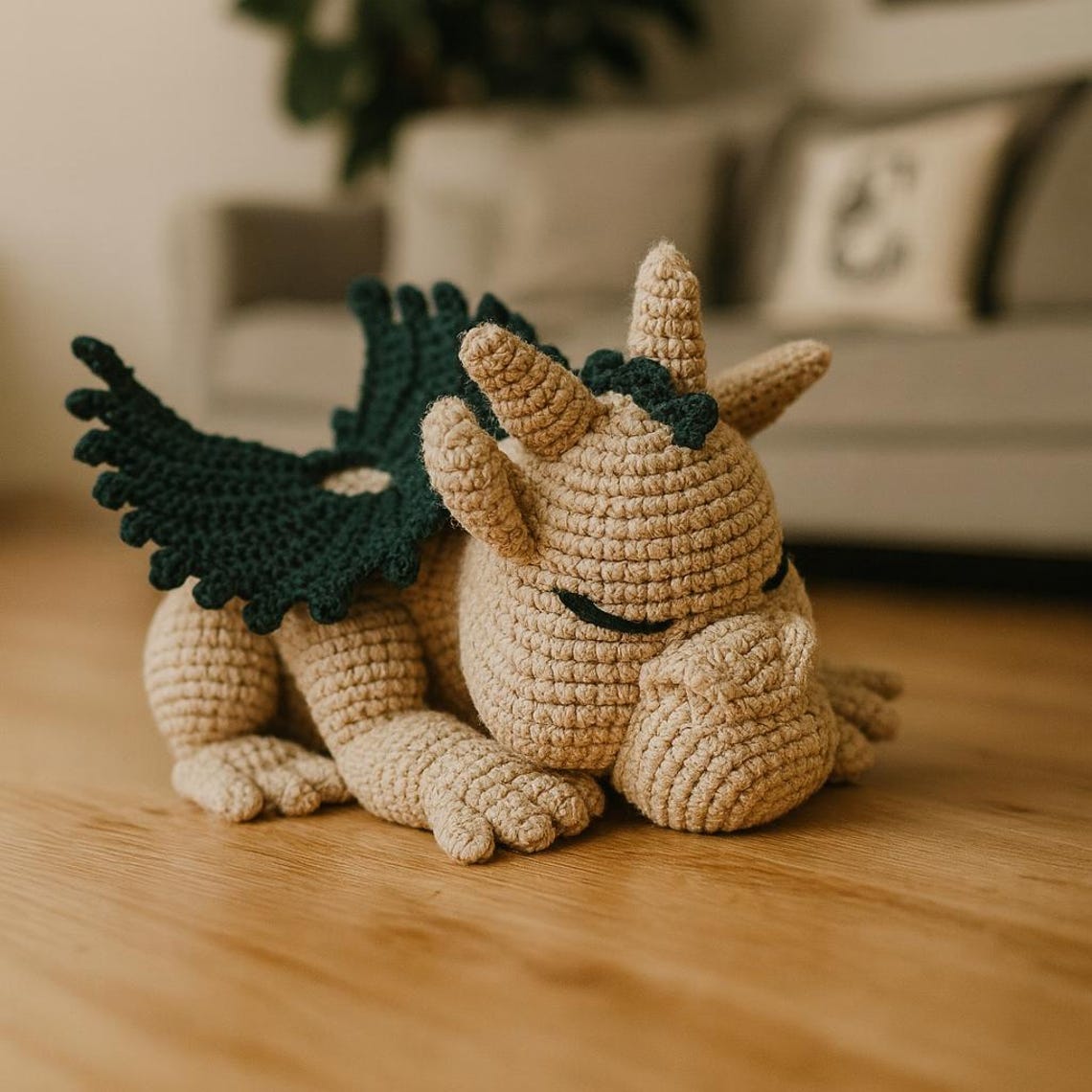 Crochet Sleeping Dragon Pattern: Amigurumi Plush With Wings (PDF ...