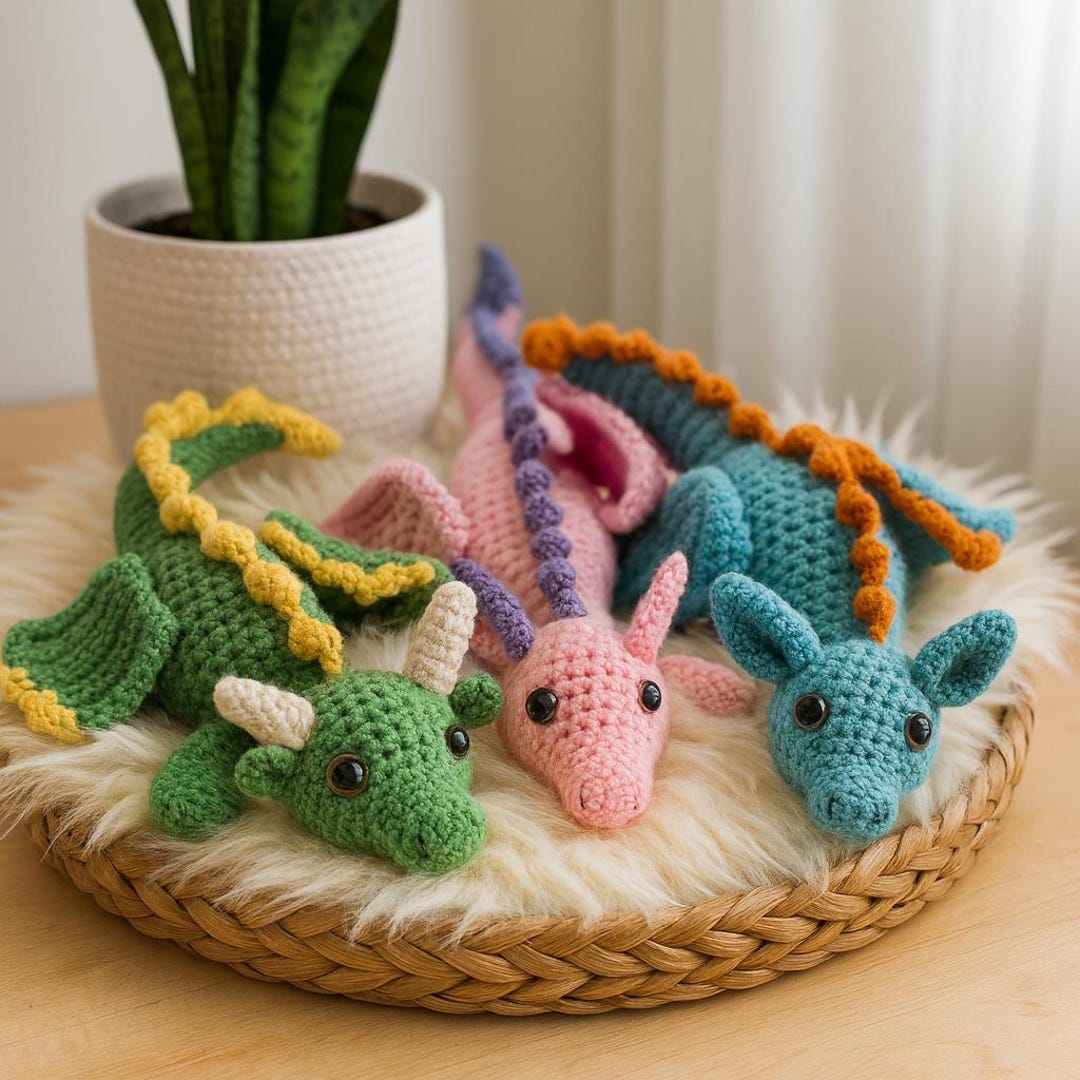Mini Dragon Crochet Pattern, Amigurumi Plush Toy Tutorial (digital ...