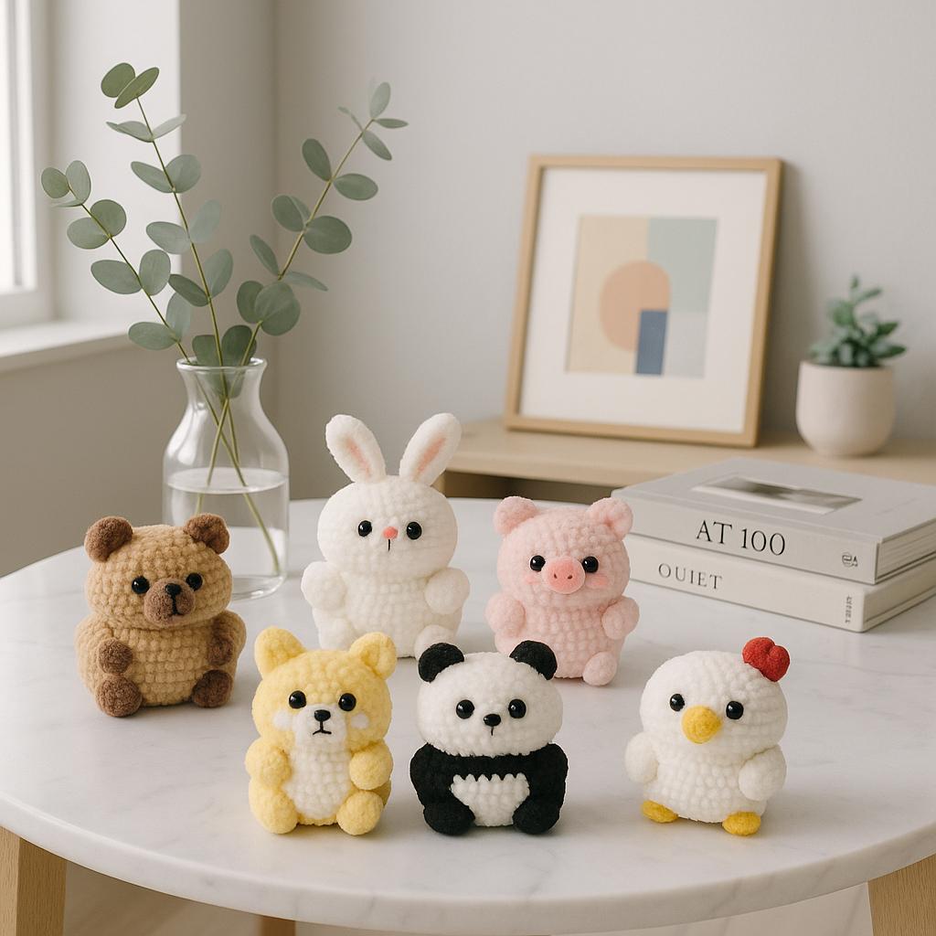 Crochet Tiny Animal Keychain Patterns: Amigurumi Bundle (PDF Download ...