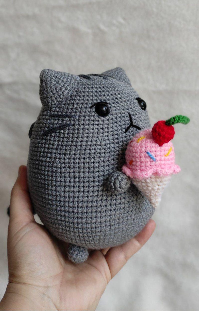 Low Sew Cat Crochet Pattern, Loaf Cat Patterm, Low Sew Kitten Crochet ...
