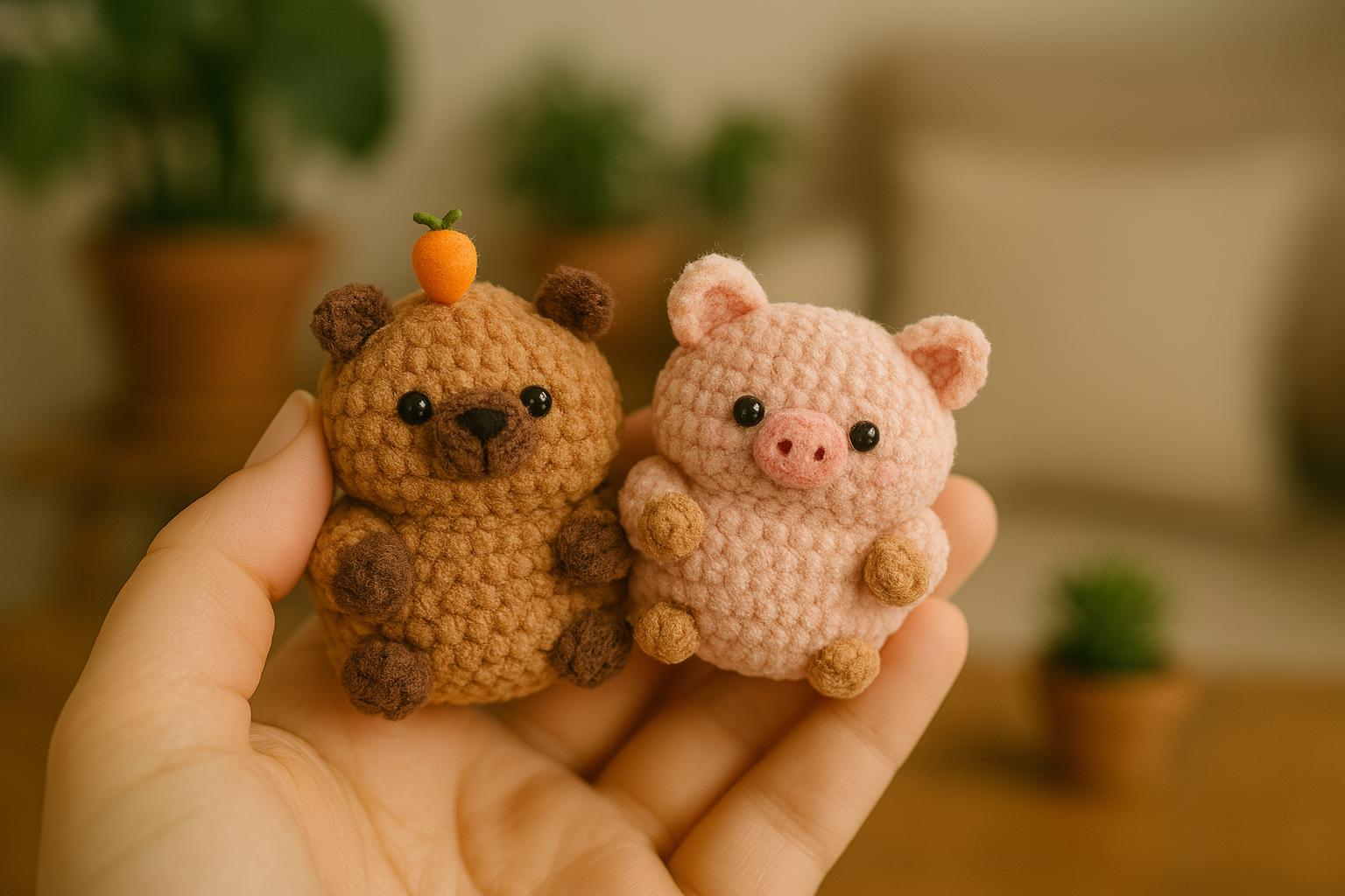 Crochet Tiny Animal Keychain Patterns: Amigurumi Bundle (PDF Download ...