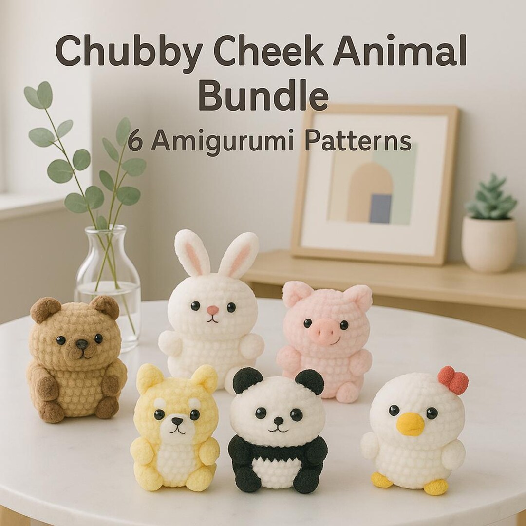 Chubby Cheek Animal Amigurumi Pattern Set – Crochet PDF (digital ...