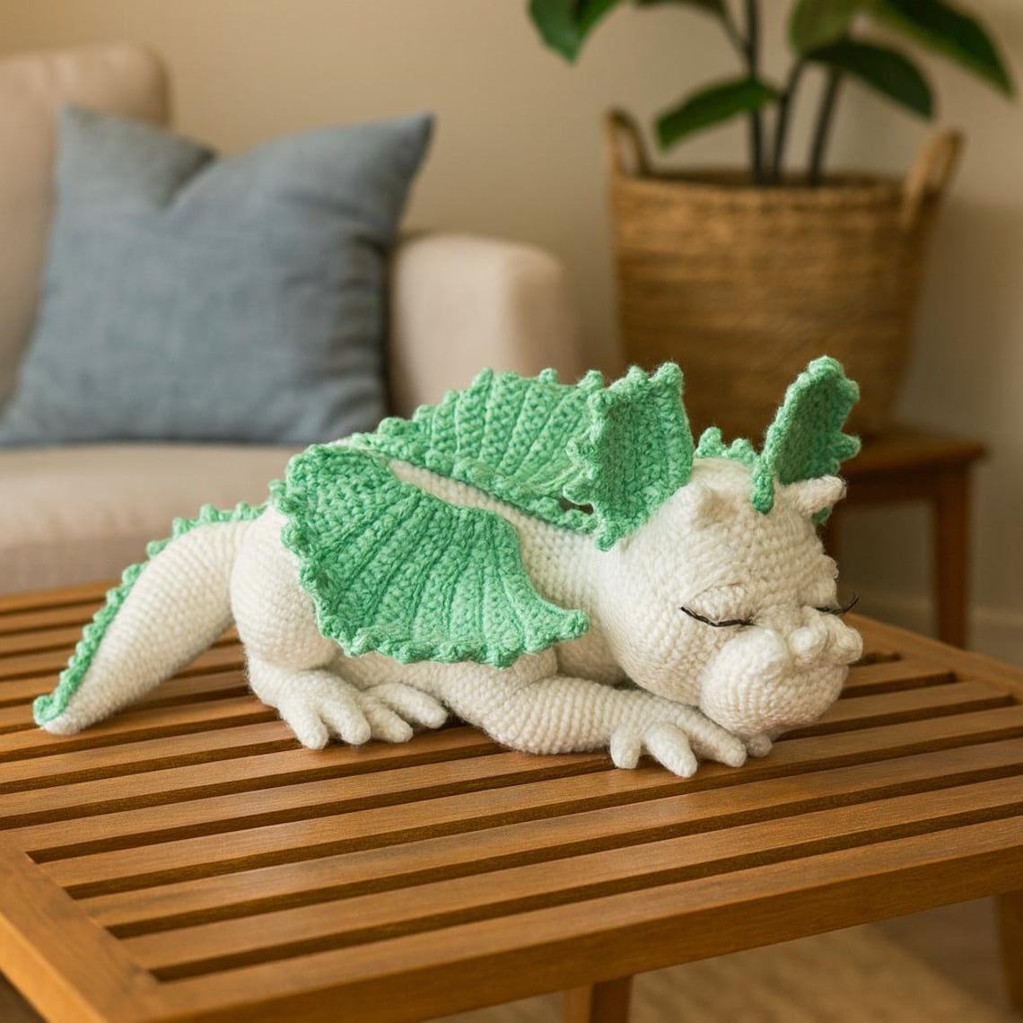 Crochet Sleeping Dragon Pattern: Amigurumi Plush With Wings (PDF ...