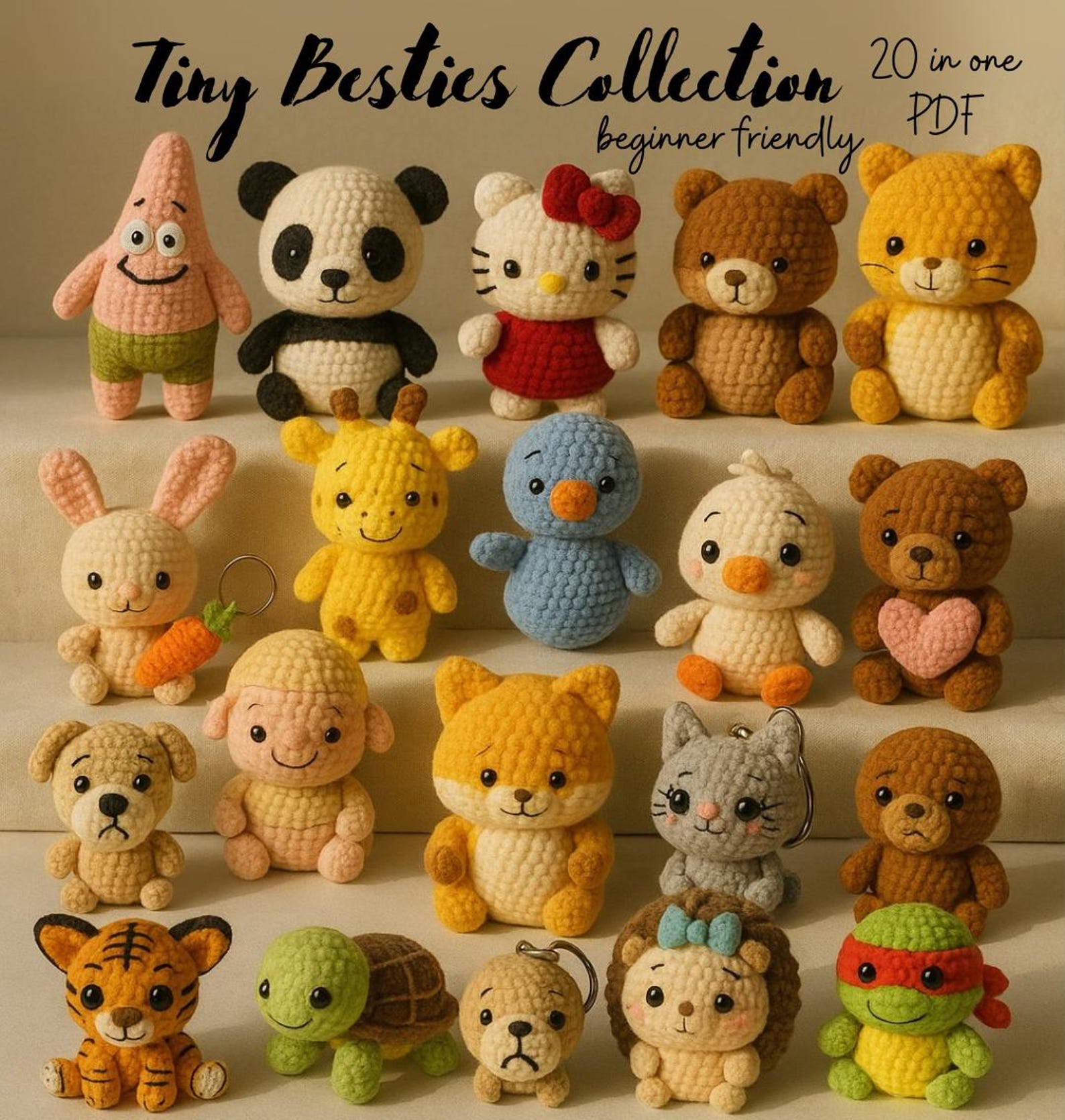 Tiny Crochet Animal Patterns Bundle: 20 Amigurumi Plushies PDF - Etsy