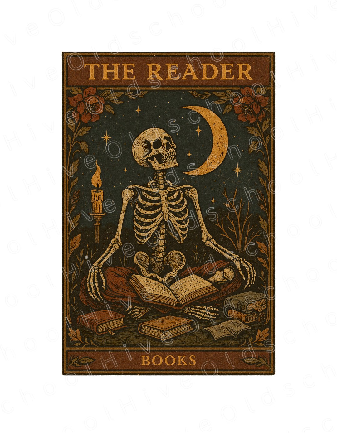 The Reader Skeleton Tarot PNG, Funny Grim Reaper Book Lover Clipart ...