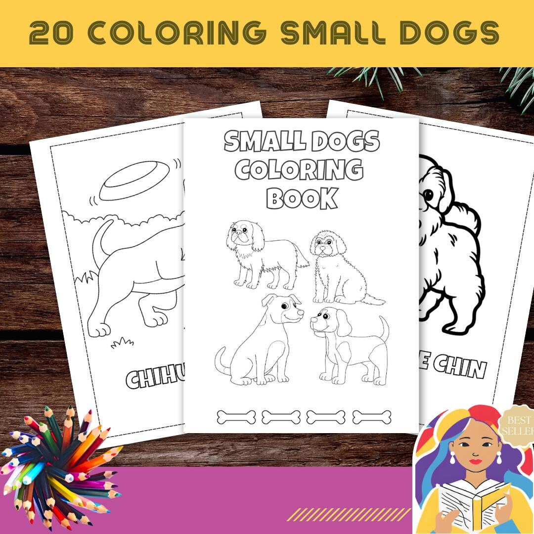 Top 20 Small Dog Breeds Coloring Pages - 20 Coloring Dog Pages - Etsy