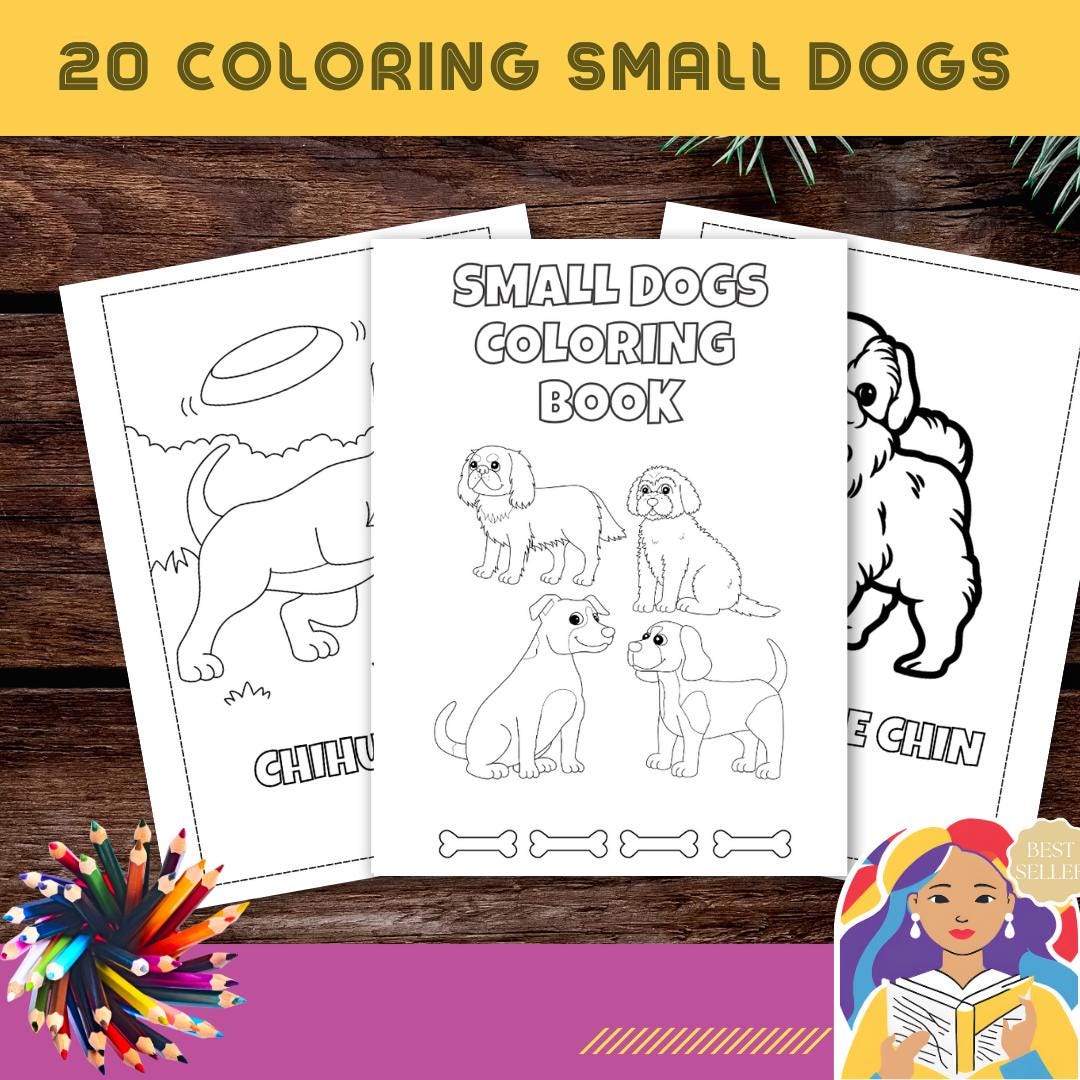 Top 20 Small Dog Breeds Coloring Pages - 20 Coloring Dog Pages - Etsy