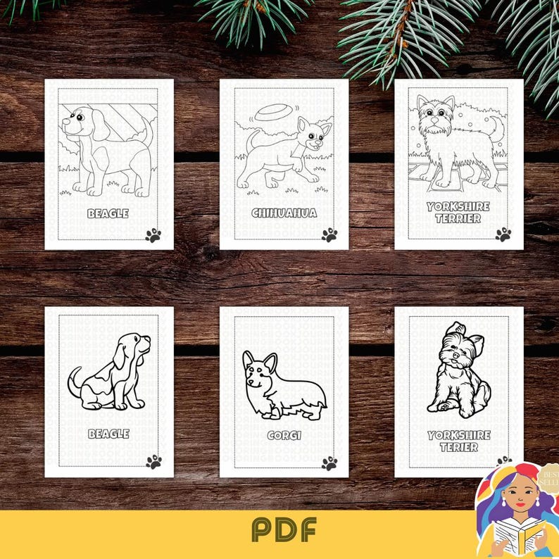 Top 20 Small Dog Breeds Coloring Pages - 20 Coloring Dog Pages - Etsy