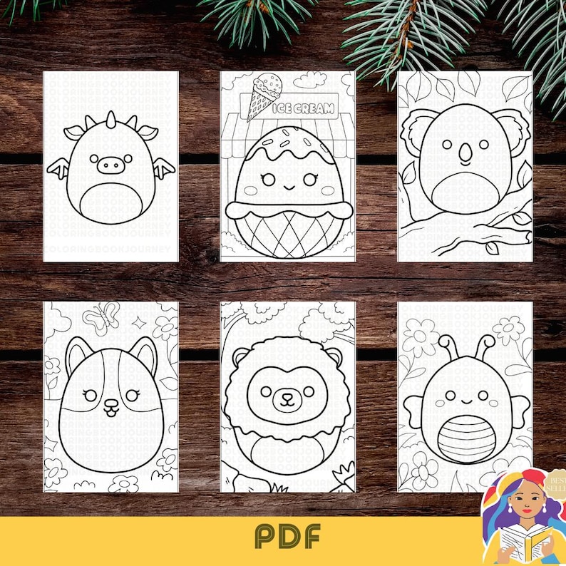 50 Printable Squishmallow Coloring Pages, Instant Download PDF ...