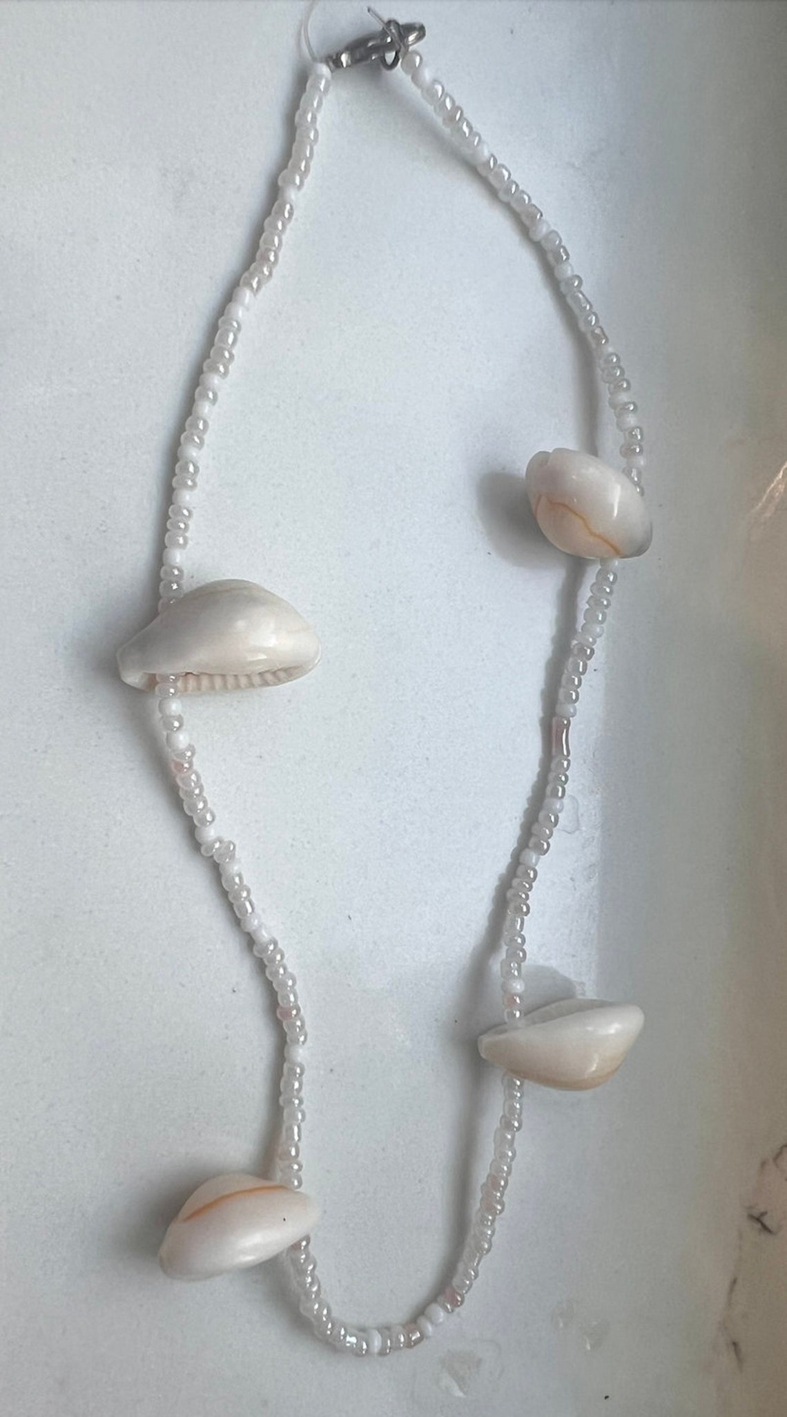 Shell Beaded Necklace Sized for Adult - Etsy
