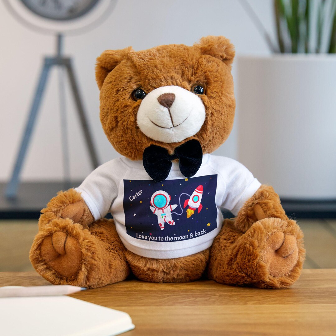 Personalized Astronaut & Rocket Teddy Bear With T-shirt - Etsy