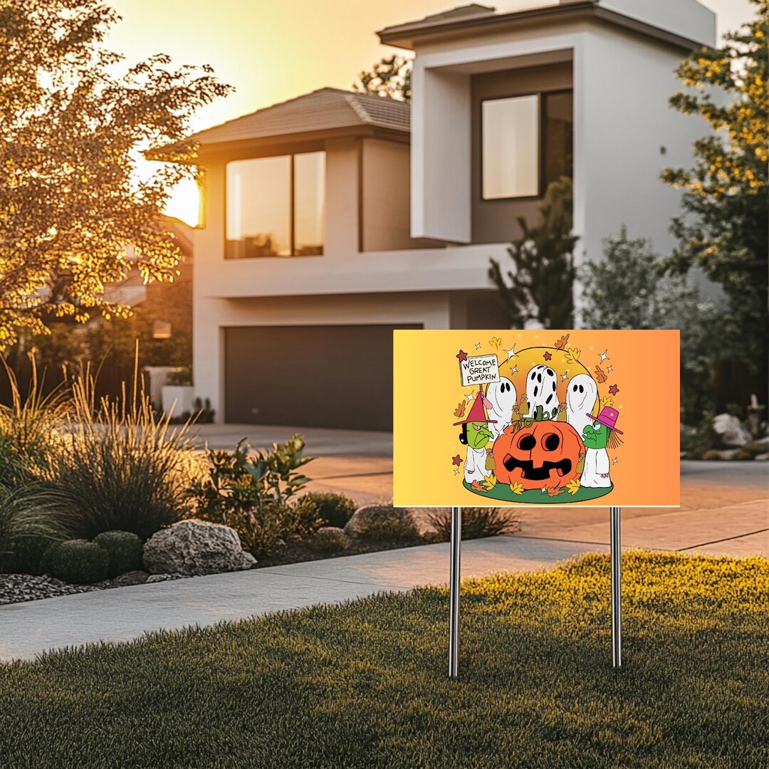 Welcome Great Pumpkin Yard Sign, Funny Halloween Spooky Yard Sign ...
