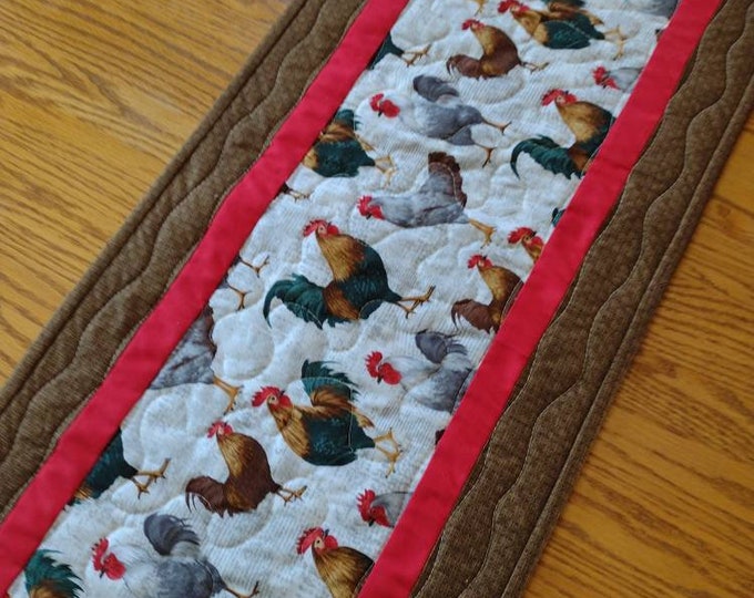 Quilted Table Runner Quilted Rooster Runner Farmhouse Table - Etsy