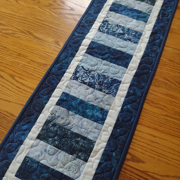 Blue Table Runner - Etsy