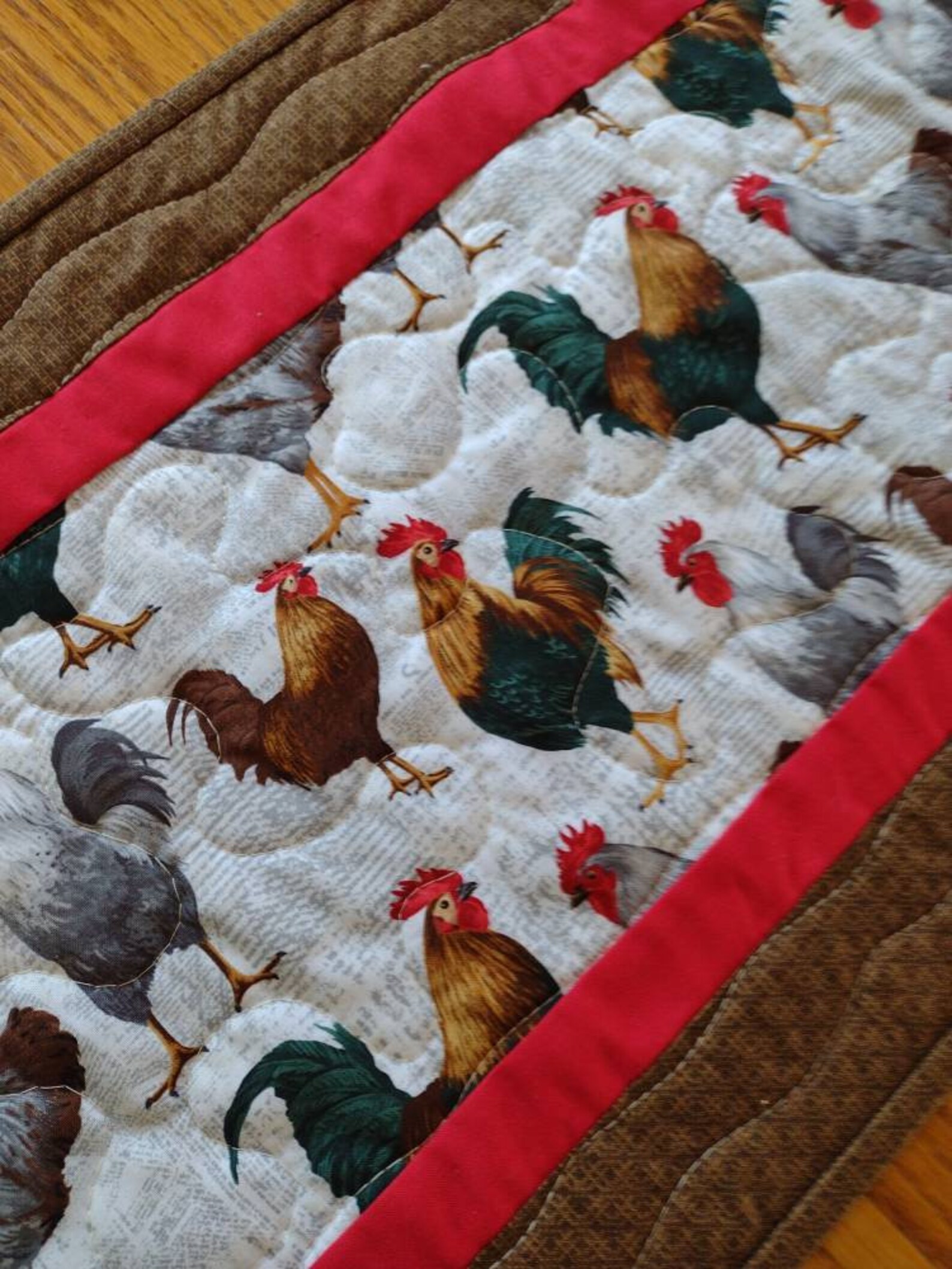 Quilted Table Runner Quilted Rooster Runner Farmhouse Table - Etsy
