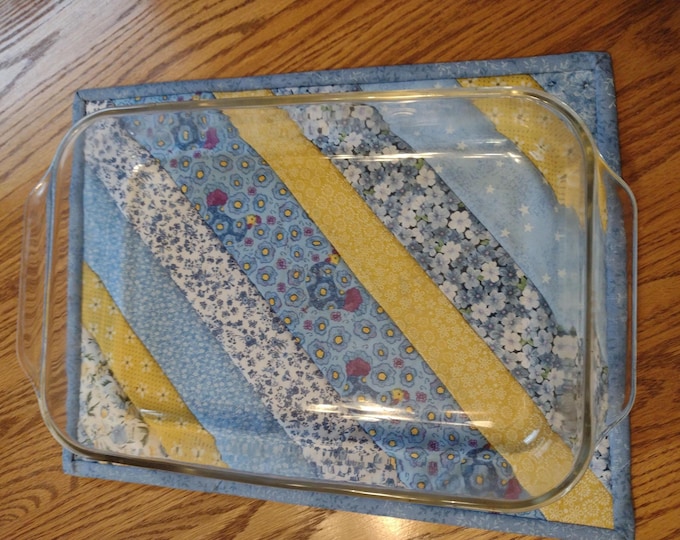 Floral Chicken Casserole Hot Pad, Oversized Quilted Hot Pad, Large ...