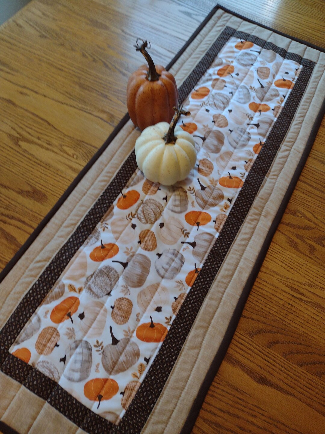 Quilted Table Runner, Fall Table Runner, Pumpkin Runner, Quilted ...