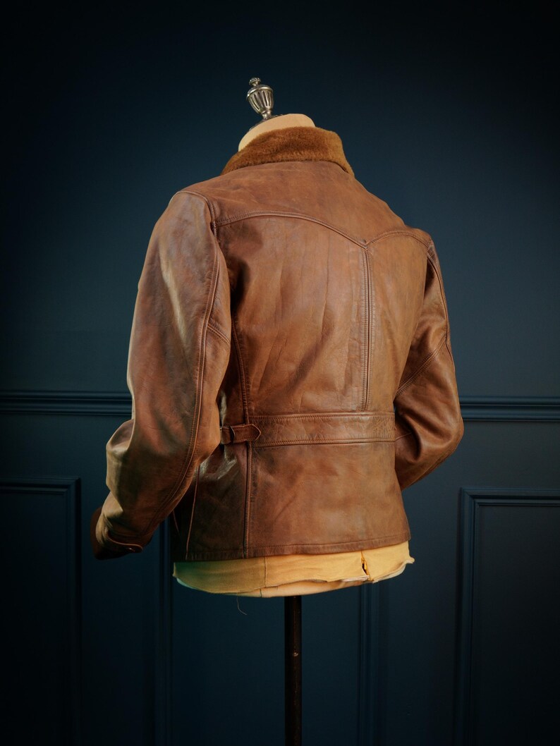 Ralph Lauren Double RRL Shearling Collar Newsboy 30s Style Leather ...