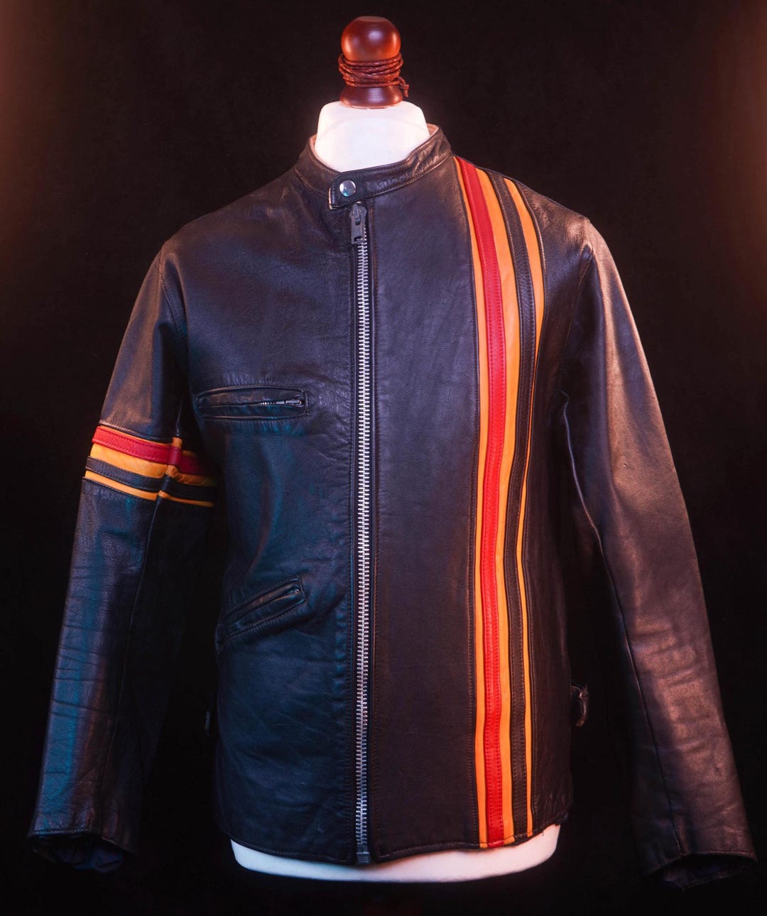 Vintage TT Leathers 60s Easy Rider Leather Jacket CLIX Zippers Peter ...