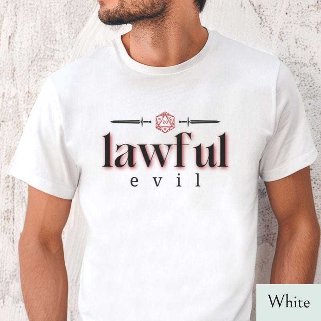 Lawful Evil, Dnd Tee, Role Playing Shirt, Gift for Gamers, D20 Shirt ...