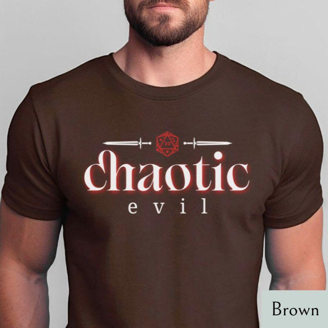 Chaotic Evil, Dnd Tee, Role Playing Shirt, Gift for Gamers, D20 Shirt ...