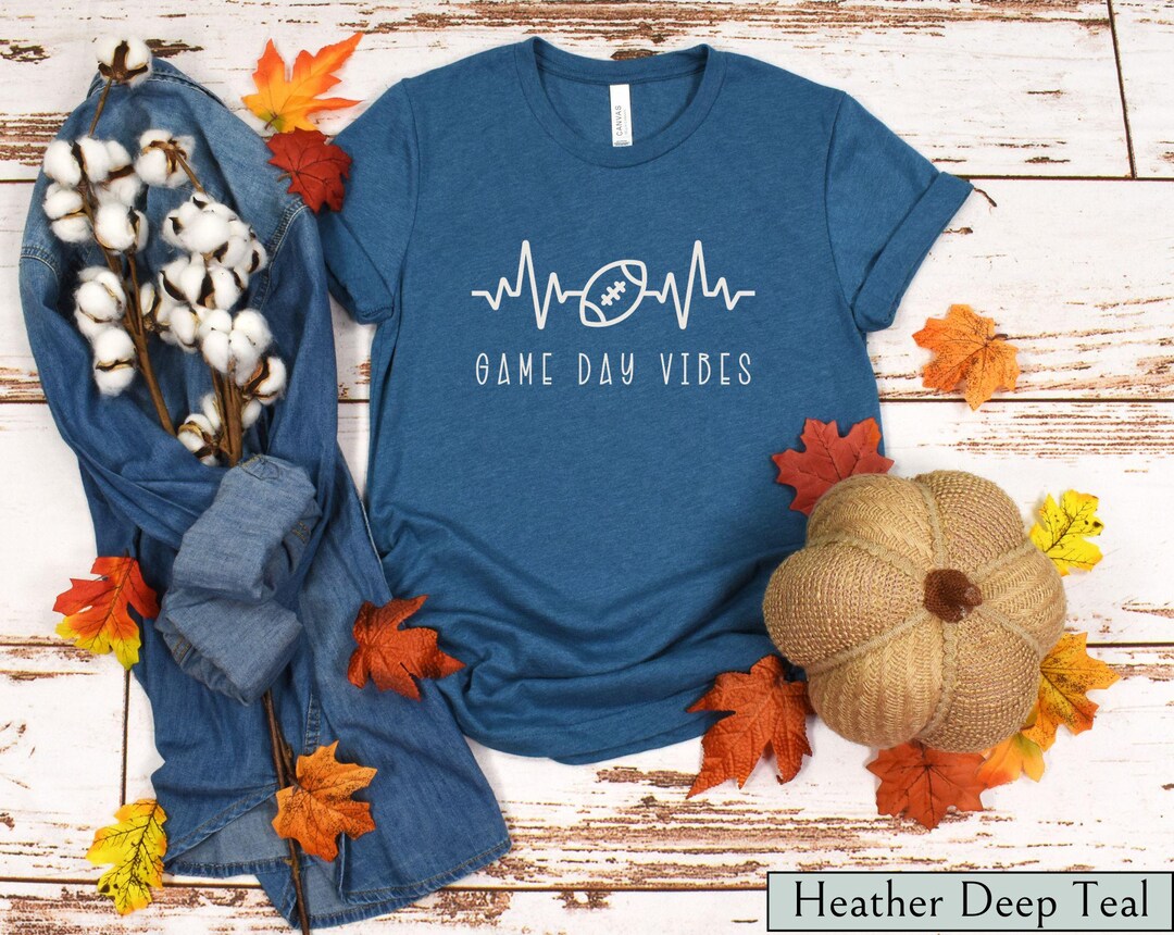 Game Day Vibes, Neutral Football Shirt, Sports Fan Gift, Heartbeat ...