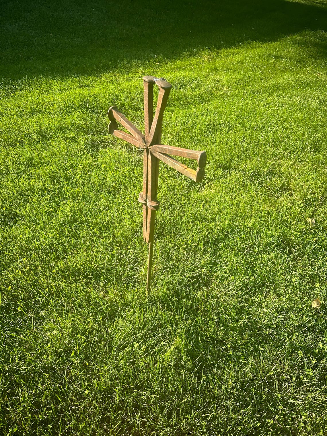 Reclaimed Railroad Spikes Cross Crucifix Lawn Art or Wall Art - Etsy