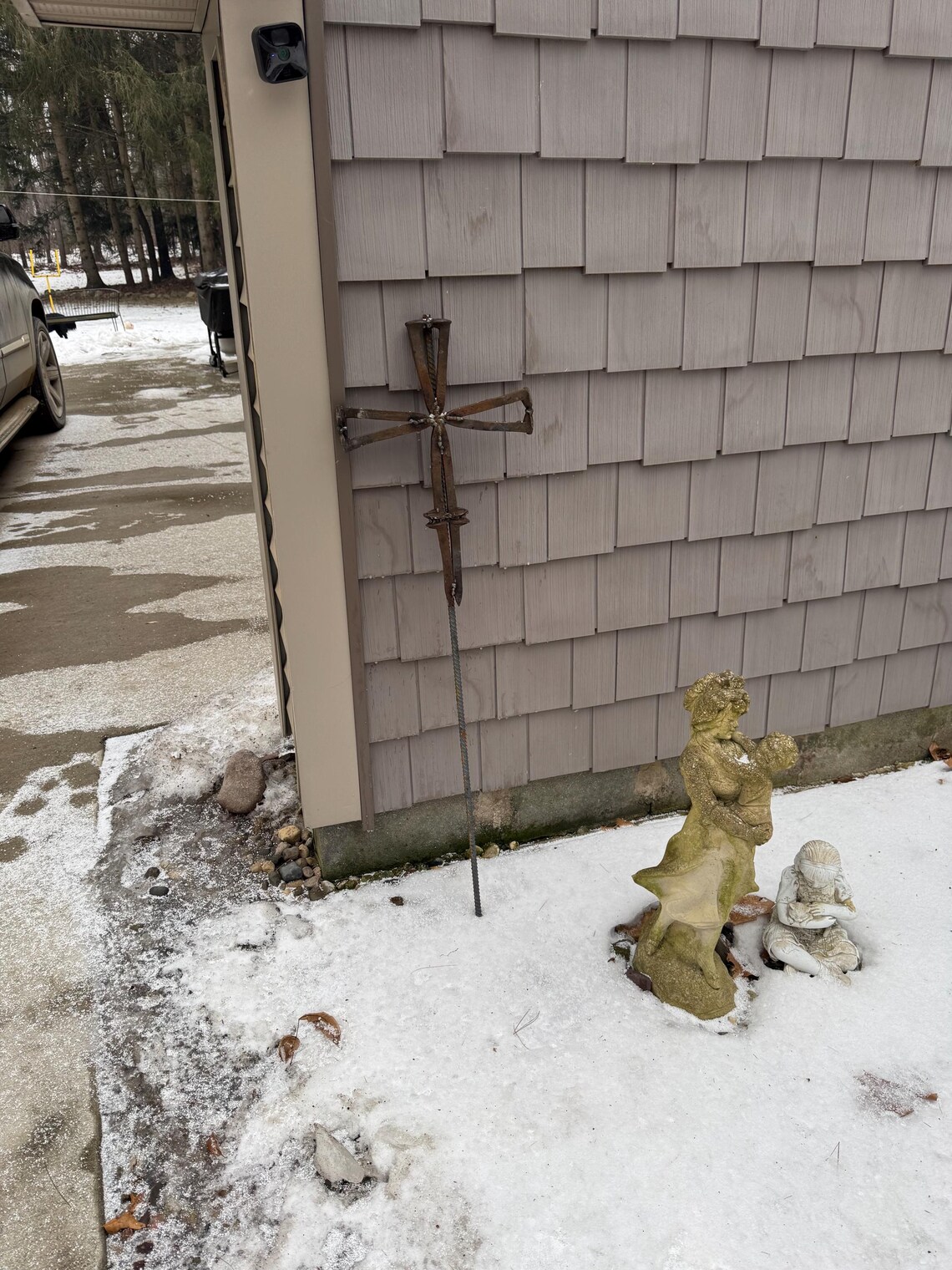 Reclaimed Railroad Spikes Cross Crucifix Lawn Art or Wall Art - Etsy