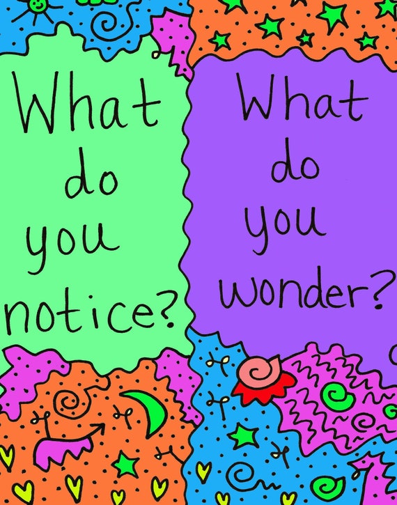 What do you notice What do you wonder 11x14 | Etsy