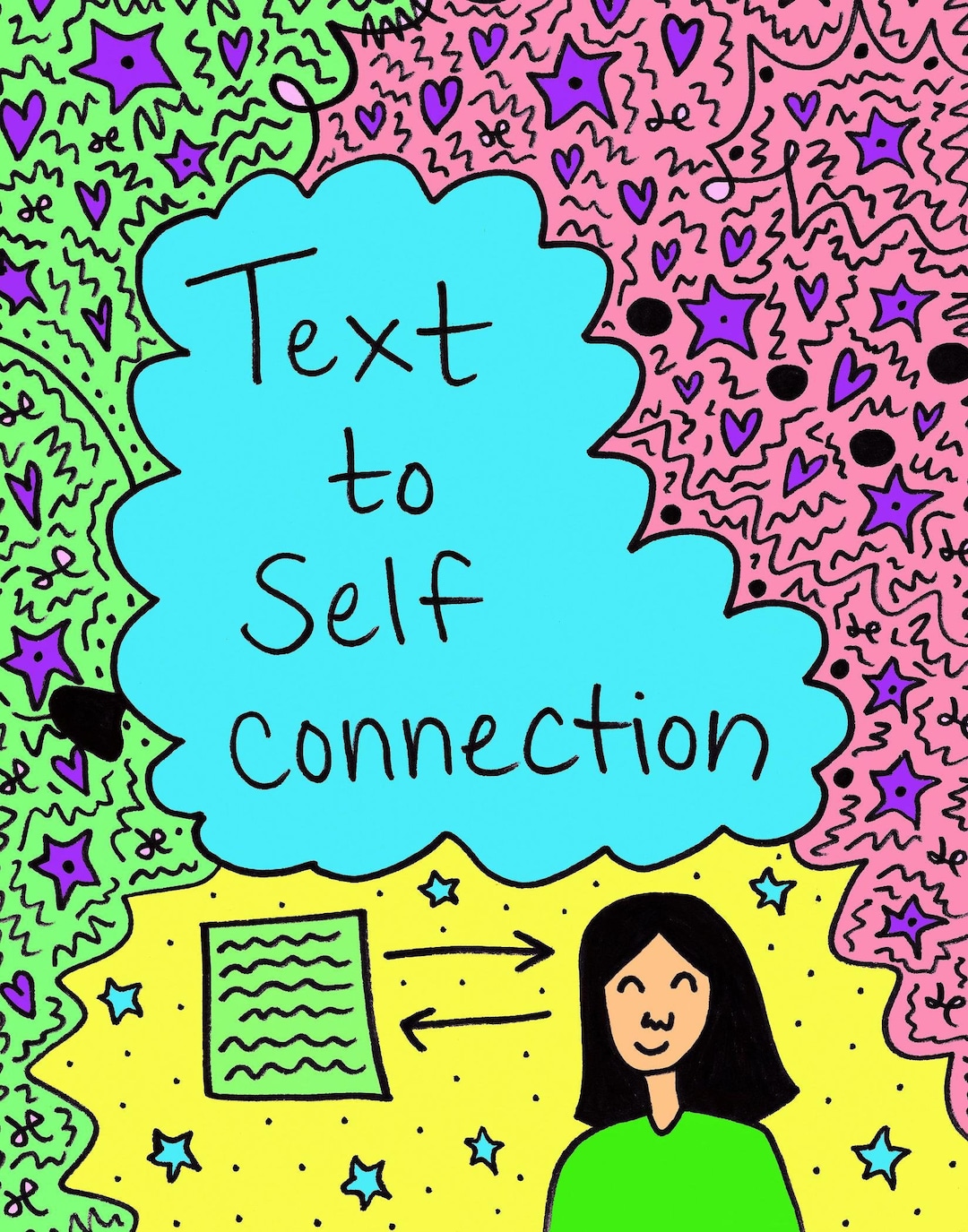 Text to Self Connection 11x14 Bright Colorful - Etsy
