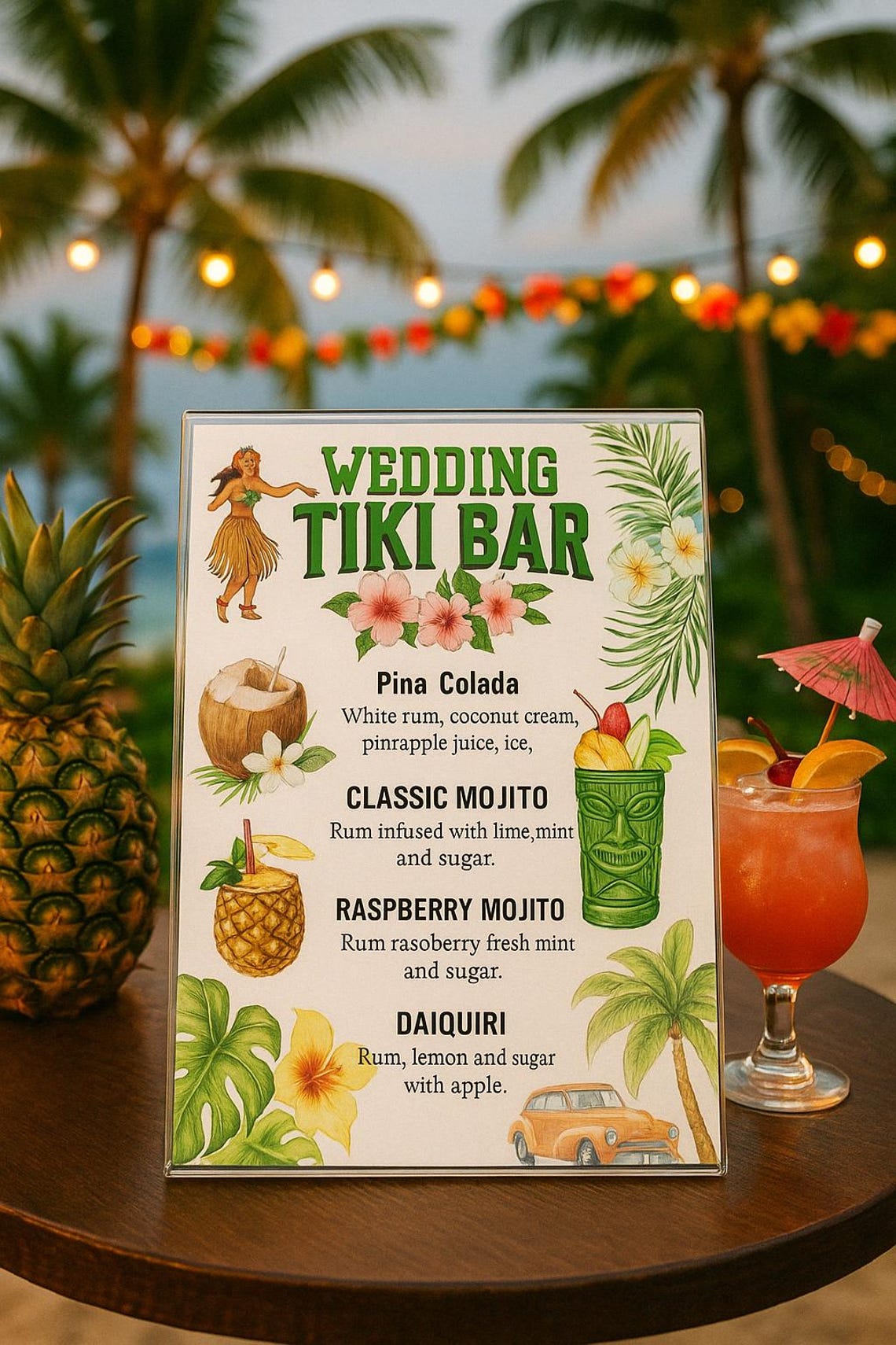 Tiki-style Bar Menu Template - Editable for Your Event! - Etsy