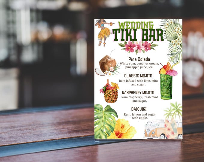 Miniature Vintage Tiki Bar MENUS Dollhouse 1:6th 1/12 1/24 1/48 Scale ...