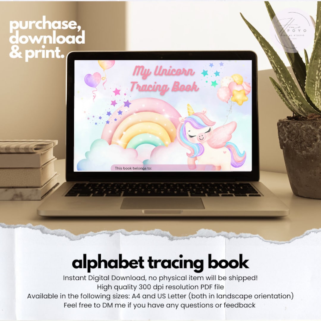 Printable My Unicorn Tracing Book, Tracing Booklet, Digital Tracing Book - Etsy