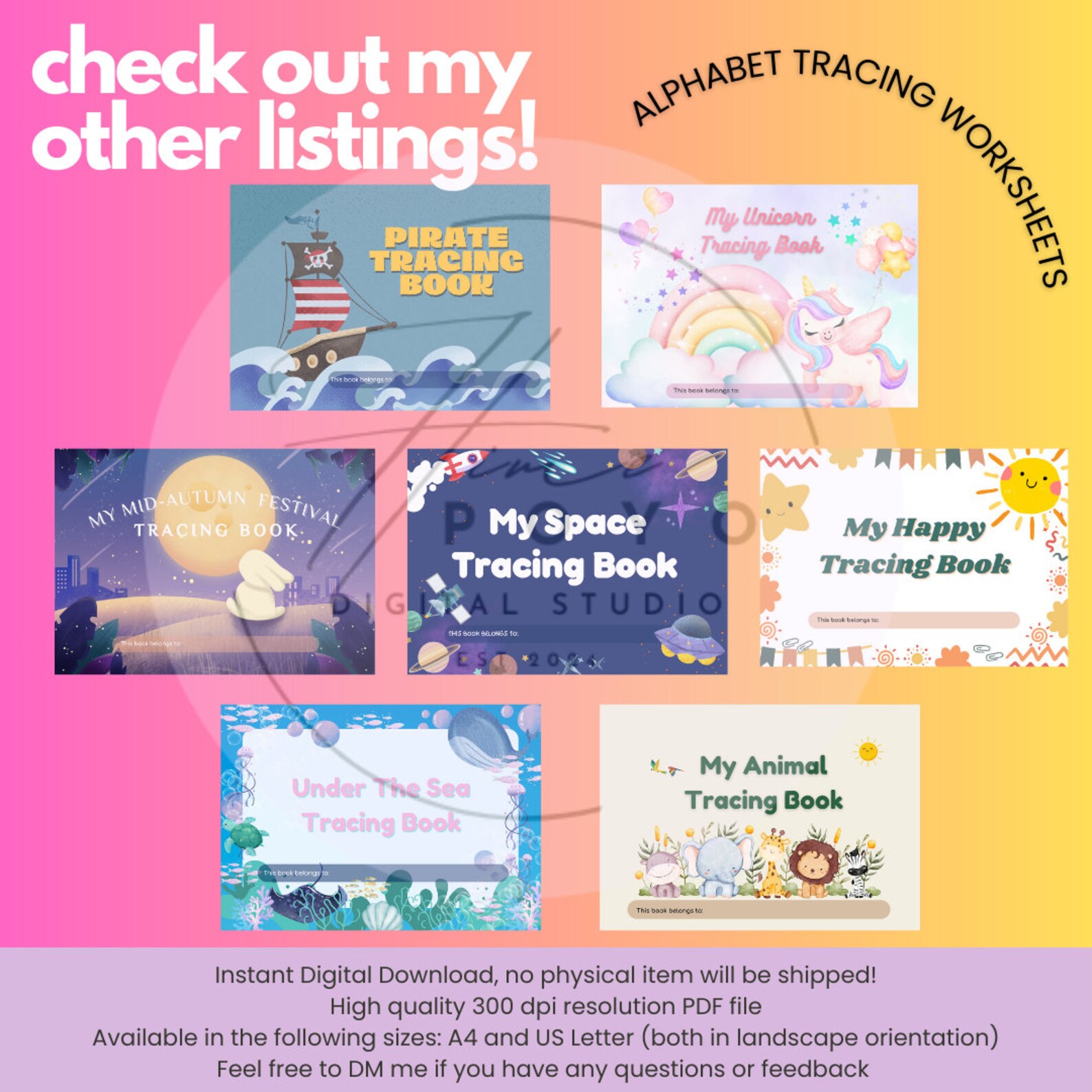 Printable My Happy Tracing Book, Tracing Booklet, Digital Tracing Book ...