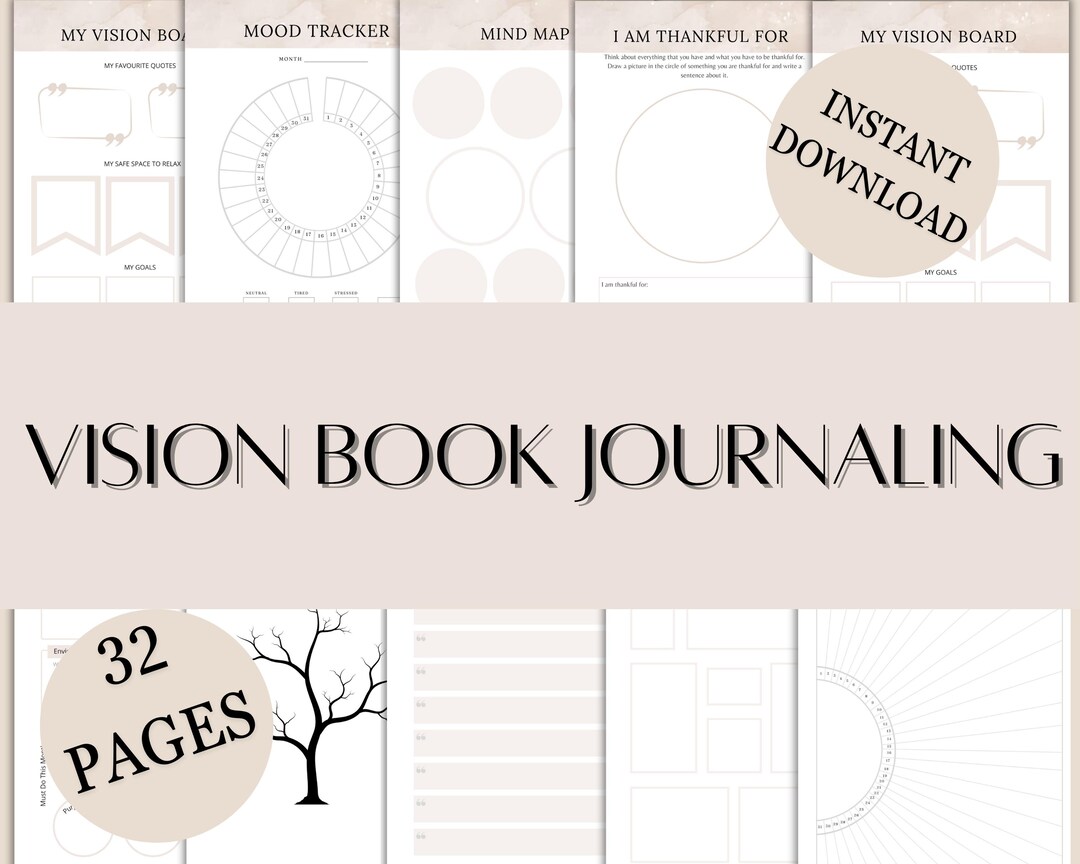 Digital Vision Book Journal With Affirmations Pages, Vision Boards ...