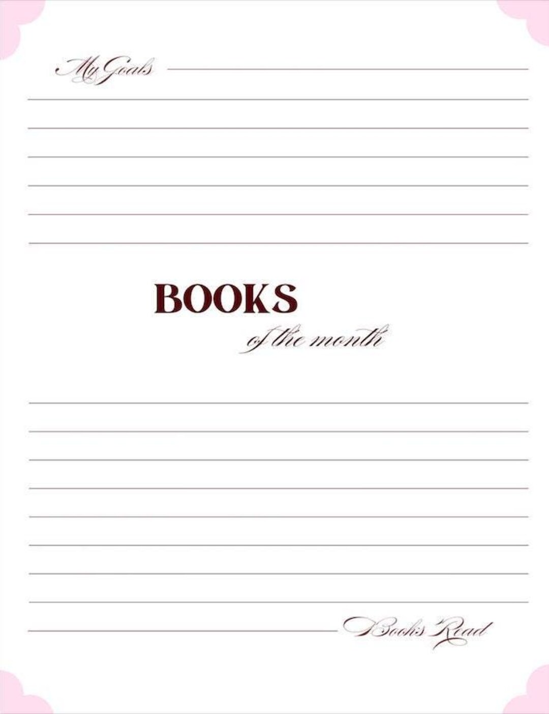 Cute Book Lover's Journal Pages | Printable Journal Pages - Etsy