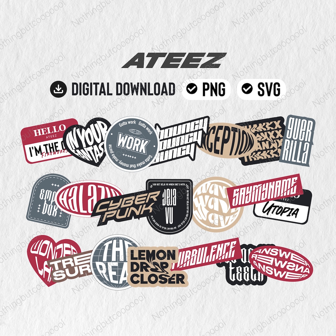 KPOP Inspired Fanart PNG & SVG | K-pop Digital Download for Atiny Ateez ...
